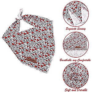 MR. CHUBBYFACE Valentines Day Dog Bandanas Reversible Triangle Bibs Scarf Accessories for Dogs Cats Pets