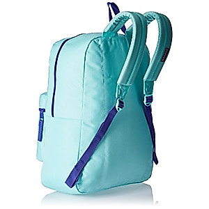 JanSport Womens Classic Mainstream Overexposed Backpack - Aqua Dash/Violet Purple / 16.7"H X 13"W X 8.5"D