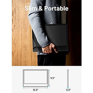 Lijun Portable Monitor for Laptops and Smartphones, Computer Display Monitor w/USB-A Port HDMI, 13.3" 1280×800 IPS External Monitor w/Monitor Stand & Speakers for Laptop PC Xbox PS5 Switch