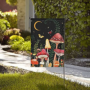 Mushroom Garden Flag 12x18 inch Double Sided Mushroom Decor Yard Flag for Outside Farmhouse Porch Decorations