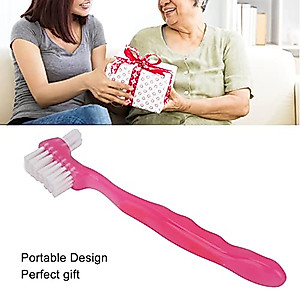 Denture Brush, Ergonomic Portable Soft Hair False Teeth Brush Double Sided Professional for Home Travel