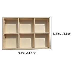 BESTOYARD 2pcs Box Wood Wax Pencil Case Craft Compartments Wood Tray Grid Organizer Lumber Crayon Holder Crayons Tool Chest 6-grid Crayon Storage Case Tool Case Paint Box Wooden Pigment