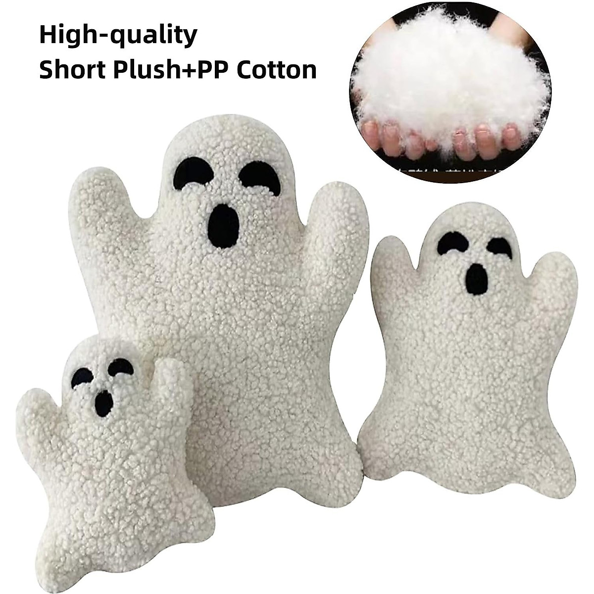 2024 New Ghost Pillow Halloween - Cute Ghost Shaped Plush Pillow, Halloween Ghost Decorative Throw Pillows, Soft Fluffy Plush Stuffed Halloween Ghost Pillow for Halloween Decor (#1-30cm/11.8in)