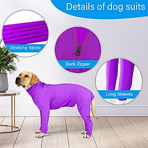 Etdane Recovery Suit for Dogs Surgery Suit Female Spay Male Neuter Dog Onesie for Surgery Female Dog Body Suits After Surgery Surgical Suit Anti Licking Wounds Dog Shedding Suit Purple/Large