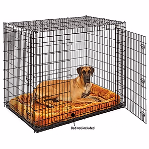 Midwest Homes for Pets SL54DD Ginormus Double Door Dog Crate for XXL for the Largest Dogs Breeds, Great Dane, Mastiff, St. Bernard, Black