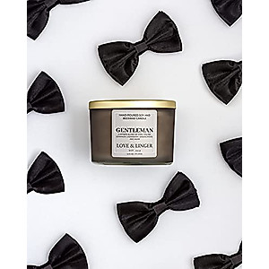 Candles for Men | Masculine Candles | Luxury Soy & Beeswax Candles for Home | 16 oz. Large Jar 3 Wick Candle | Black Tie Candle | Mens Candle | Cologne Candle