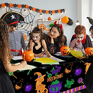 Halloween Baby Shower Decorations 3 Pack Halloween Baby Shower Tablecloths A Baby is Brewing Disposable Plastic Table Cover for Boy and Girl Gender Reveal Halloween Party Supplies108 x 54 Inches