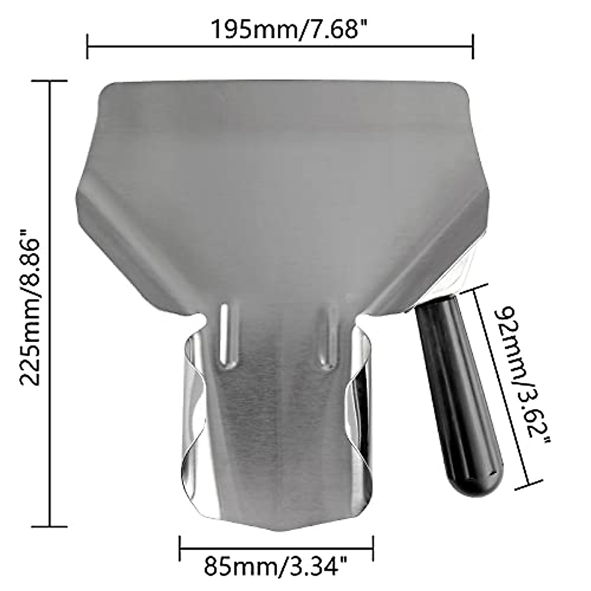 Bonsicoky Stainless Steel French Fry Popcorn Scoop, Quick Fill Tool for Food Bags & Boxes, Multipurpose Utility Scooper for Bagger French Fries, Snacks, Desserts, Ice, Dry Goods