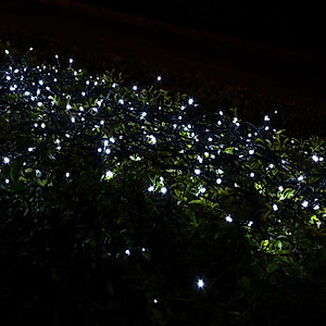 Qedertek Solar String Lights, 72ft 200 LED Fairy Lights, 8 Modes Ambiance Lighting for Outdoor, Patio, Lawn, Landscape, Garden, Home, Wedding (2 Pack, Cool White)