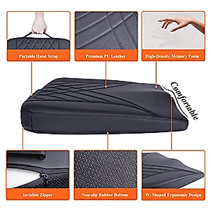 kingphenix Premium Car Seat Cushion, Memory Foam Driver Seat Cushion to Improve Driving View- Coccyx & Lower Back Pain Relief - Seat Cushion for Car, Truck, Office Chair (Black)
