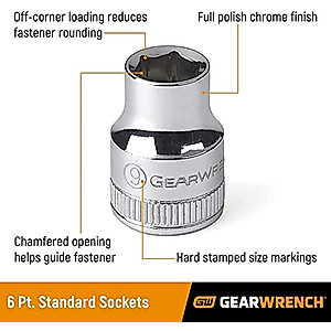 GEARWRENCH 47 Pc. 1/4" Drive 6 Pt. Socket Set, Standard & Deep, SAE/Metric - 80314D