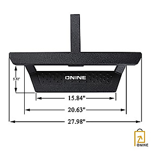 ONINE Texture Black Hitch Step with Hitch Lock and Stabilizer Fit 2” Receiver, Rear Bumper Guard, Hitch Armor