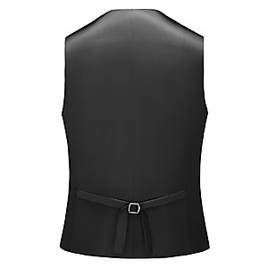 KUDORO Mens Velvet 3 Piece Suits Slim Fit Peaked Lapel One Button Tuxedo Dinner Jacket Vest Pants Suit Black