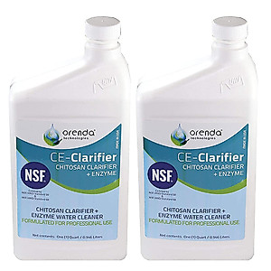 Orenda Technologies CE Clarifier, Chitosan Plus Enzyme, All Natural Swimming Pool Cleaner,1 Quart - 2 Pack