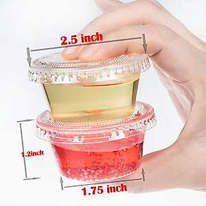 Golden Apple, 2-Ounce Clear Plastic Jello Shot Souffle Cups with Lids, Sampling Cup (100 Sets), BPA Free…