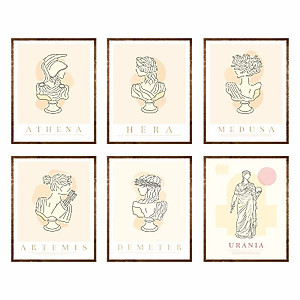 Print A To Z® | Greek Mythology Wall Art Poster - Unframed 8x10 inches Set of 6 Greek Decor, Greek Mythology Gifts, Greek Goddess Decorations, Poster Prints, Handmade Poster Prints, Handmade Wall Art,