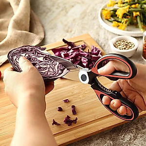 Kitchen Shears, 2-Pack Kitchen Scissors Heavy Duty Meat Scissors, Dishwasher Safe Cooking Scissors, Multipurpose Stainless Steel Sharp Utility Food Scissors for Chicken