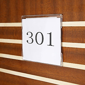 NIUBEE 4x6 inch Wall Mount Acrylic Sign Holder with Double Sided Adhesive Tape for Office, Home, Store, Restaurant, No Drilling - Horizontal (6 Pack)