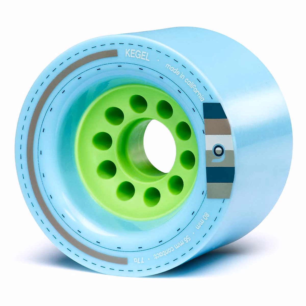 Orangatang Kegel 80 mm 77a Downhill Longboard Skateboard Cruising Wheels w/Loaded Jehu V2 Bearings (Blue, Set of 4)