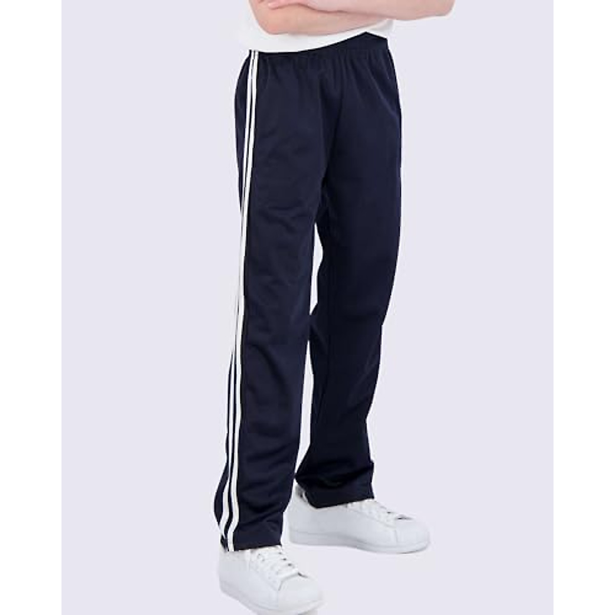 Real Essentials 3 Pack: Boys Active Tricot Sweatpants Track Pant Basketball Athletic Fashion Teen Sweat Pants Soccer Casual Girls Lounge Open Bottom Fleece Tiro Activewear Training -Set 1,S (8-10)