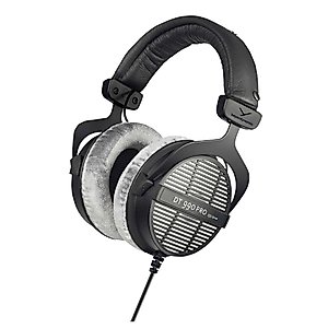 beyerdynamic DT 990 PRO Over-Ear Studio Headphones in black. Open construction, wired (Renewed)