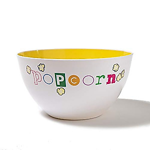 Fun Time Plastic Popcorn Bowl - Wabash Valley Farms Large Plastic Bowl for Popcorn, Family Size Popcorn Holder, Popcorn Accessories, Popcorn Buckets and Popcorn Bowls for Family Movie Night (6 qt)
