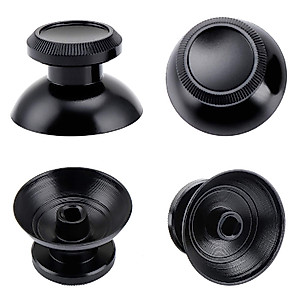 WiMas Aluminium Button Hats Thumb Grip Caps Bullet Buttons AXBY Button D-pad for PS4 7PCS （Black）