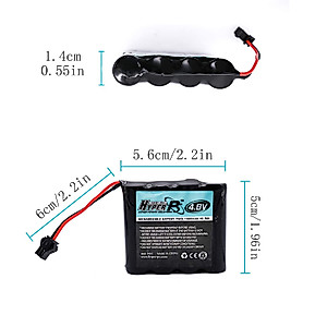 HYPERPS 4.8V 1800mAh Ni-MH 4 Cell Rechargeable AA Battery Pack SM-2P Plug