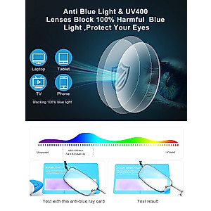 OKH 3 Pack Stainless Reading Glasses 2.50, Metal Frame Blue Light Blocking UV Protection Readers for Men