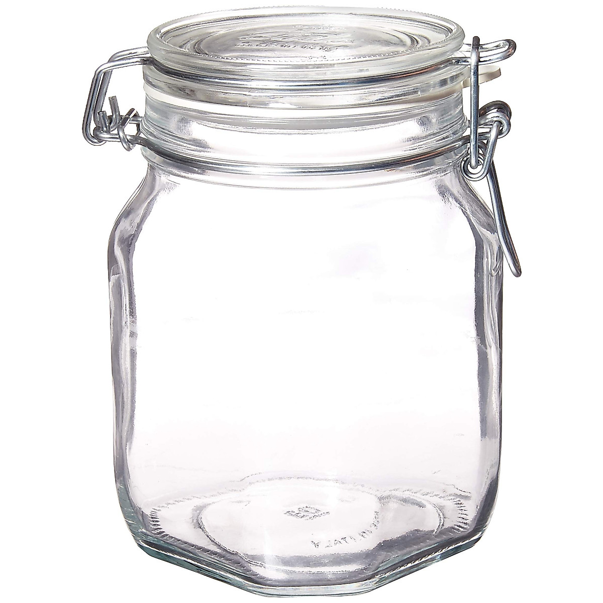 Bormioli Rocco - SYNCHKG122276 Fido Clear Glass Jar with 85 mm Gasket,1 Liter (Pack of 2)
