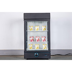 NAFCOOL 3-Shelf Electric Commercial Hot Box Food Warmer for Pizza/Pretzel, Countertop Heated Holding Cabinet, Warming Oven for Catering, w/Thermometer and Adjustable Thermostat