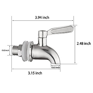 Walkinginrain Beverage Dispenser Replacement Spigot,Stainless Steel Spigot for Water Dispenser,Drink Dispenser Replacement Faucet