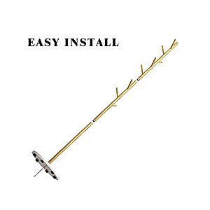 TIEOU Free-standing Coat Rack Gold, Hat Hanger Hall Tree, Metal Coat Hangers for Scarves, Backpacks, Umbrellas, Purses, Simple Coat Stand, Stylish Coat Tree with Stable Round Marble Base, 8 Coat Hooks