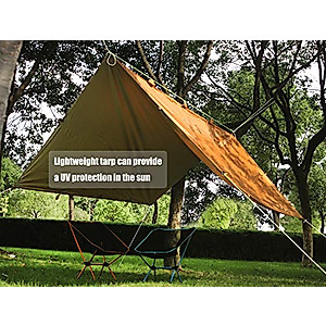 Waterproof Camping Tent Tarp Hammock Rain Fly - 118”x125”/177”x216”,Lightweight UV Protection Sun Shade Canopy,Multifunctional Footprint for Hiking,Backpacking (Green 9.8X 10ft)