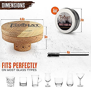 THOUSAND OAKS BARREL Foghat Cocktail Smoker W/ Bourbon Barrel Wood Shavings-Infuse Cocktails, Wine, Whiskey, Cheese, Meats, Dried Fruits, Salt and More!-Smoking Glass Cloche Accessories