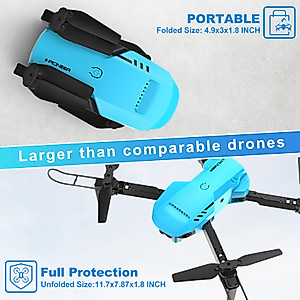 RADCLO Mini Drone with Camera - 1080P HD FPV Foldable Drone with Carrying Case, 2 Batteries,90° Adjustable Lens, One Key Take Off/Land, Altitude Hold, 360° Flip, Drones for Kids and Adults