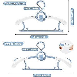 40pcs Baby Gift HGYZE Nursery Closet Hangers, Ultra-Thin Non-Slip and Extendable Laundry Infant Pant Hanger for Newborn Clothes - Adjustable Children Coat Hanger for Girl Boy Toddler Kid Child