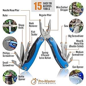 Multi Tool Pocket Knife Set 15 in 1 - The Ultimate Christmas Gift! Perfect Multitool for Men, Dad, Boyfriend, Scout - Cool, Practical, Versatile Multi-tool for Thanksgiving, Birthdays and Graduations