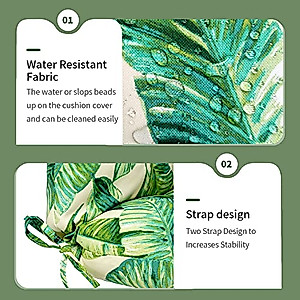 DYTXIII Set of 2 Outdoor High Back Chair Cushions 44"x 22",Water Repellent Rocking Chair Cushions Replacement, Seat/Back Chair Cushions for Patio,Porch,Balcony and Indoor - Swaying Palms