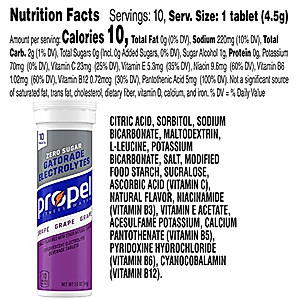 Propel Tablets, 3 Flavor Variety Pack, Makes 16.9oz Fl Oz (Pack of 40)