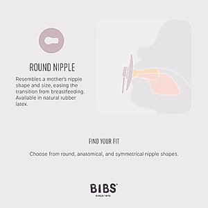 BIBS Pacifiers Colour Collection | Natural Rubber Baby Pacifier | Set of 2 BPA-Free Soothers | Made in Denmark | 6+ Months (Pack of 2) | Sage/Ivory