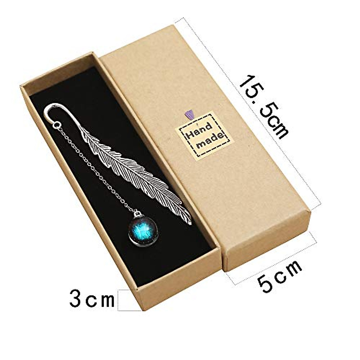 Toirxarn Metal Feather Bookmark - Unique 12 Constellation Designs with Fluorescent Pendants, Perfect Gift Idea for Women's Birthday, Girls, Boy Friends, Readers, Students, and Teachers.(Blue Pisces)