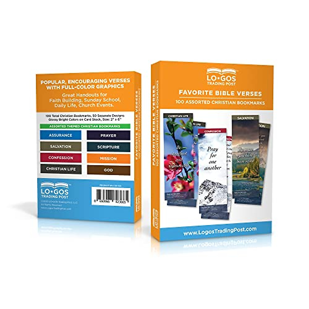 Bookmark Scripture Cards - Pack of 100 Variety Bible Memory Verse Cards | Popular, Encouraging Verses with Full Color Graphics | Useful Handouts for Faith Building, Sunday School, or Daily Life