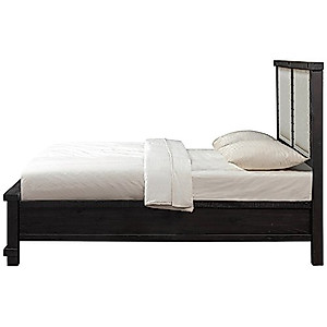 BOWERY HILL Traditional Upholstered Queen Panel Storage Bed in Espresso