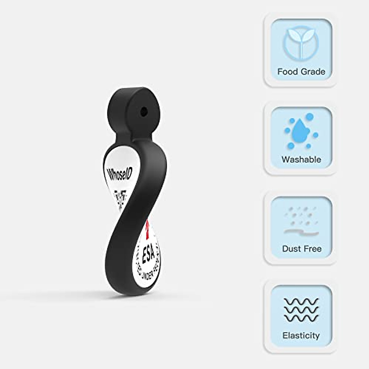 QR Dog Tag, ESA Dog ID Tag, Emotion Service Animal Tag, Quiet Dog Tag, Silent Silicone Dog Tag, Modified Pet Online Profile, Lightweight Durable Cat Tag, Personalized Custom Dog Tag (ESA, White)