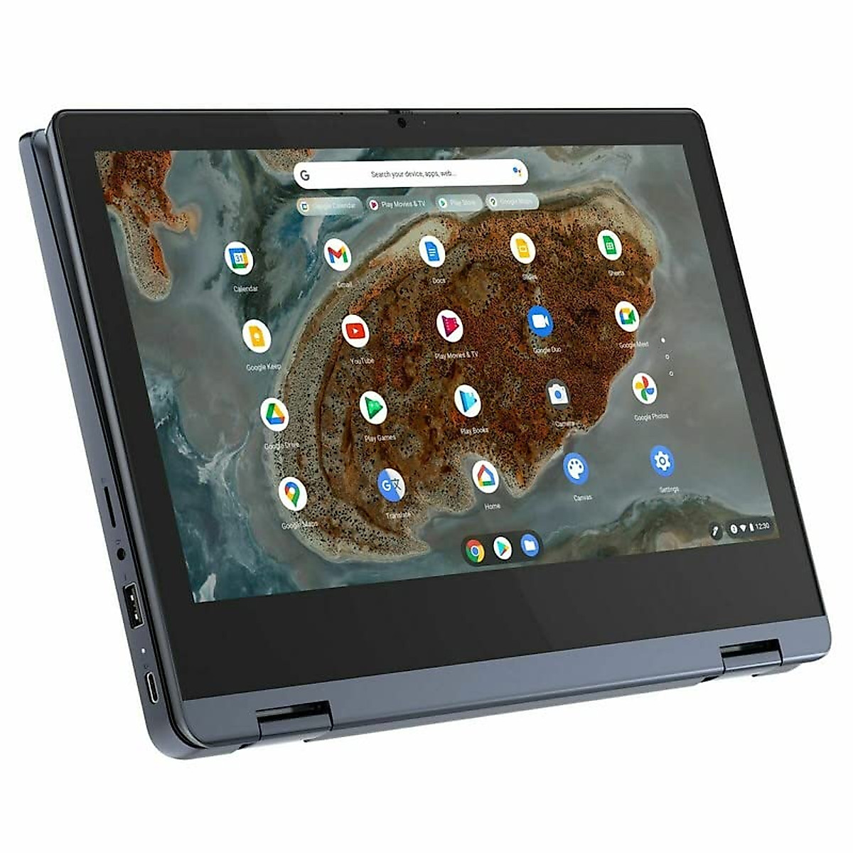 2022 Lenovo Flex 3 Chromebook 11.6" HD (1366 x 768) Touchscreen 2-in-1 Laptop, Mediatek MT8183 up to 2 GHz, 8 Cores, 4GB RAM, 64GB eMMC, 802.11AC WiFi, Bluetooth, Abyss Blue, Chrome OS, EAT Cloth