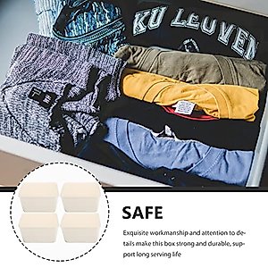 Zerodeko 4Pcs Plastic Storage Bin with Lids, Portable Organizer Box with Handle, Stackable File Sundries Organizing Container Case Wardrobe Clothes Storage Holder for Home, Office