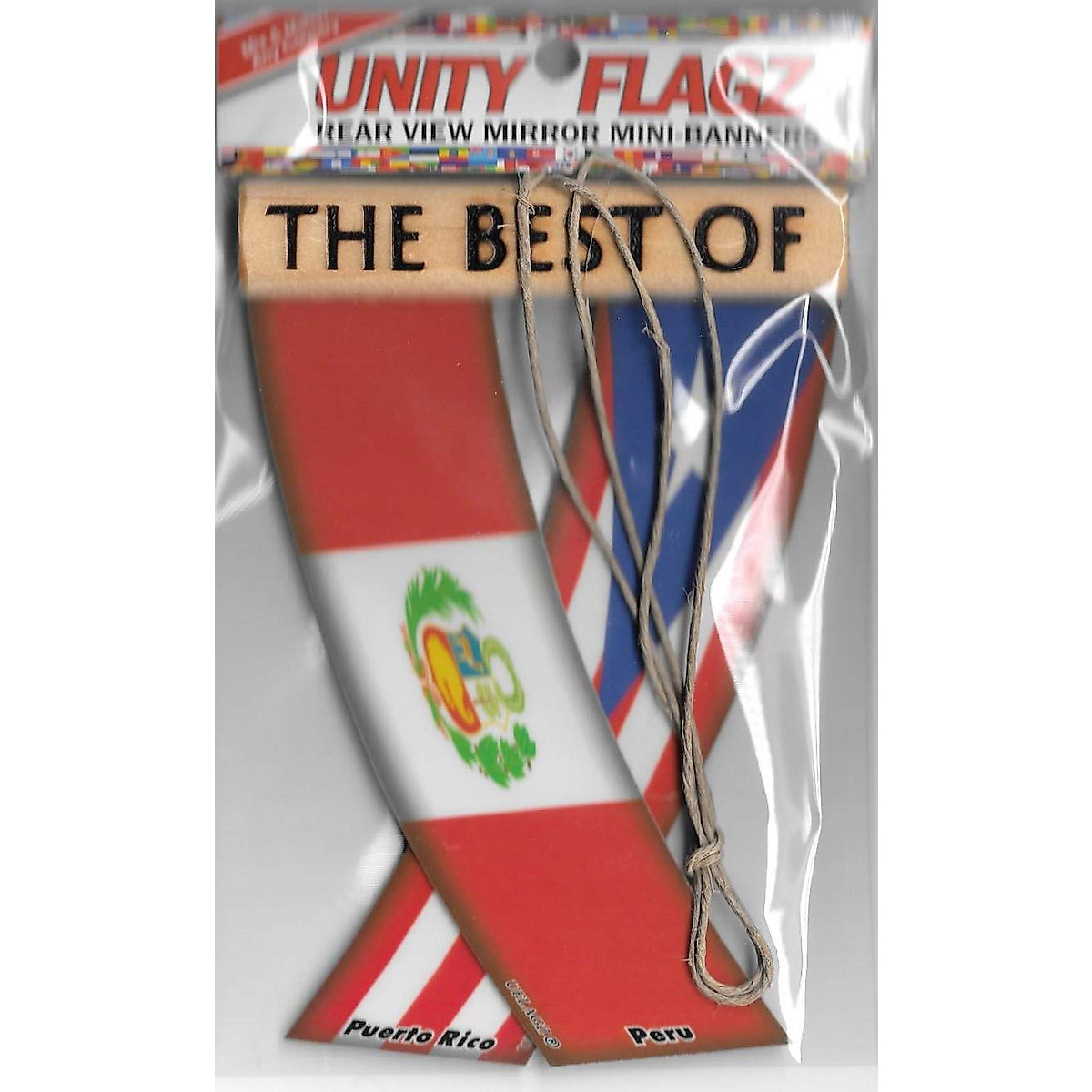 PUERTO RICO AND PERU PERURICAN BORICUA PERUVIAN CARIBBEAN SOUTH AMERICAN REARVIEW MIRROR MINI BANNER HANGING FLAGS FOR THE CAR UNITY FLAGZ™