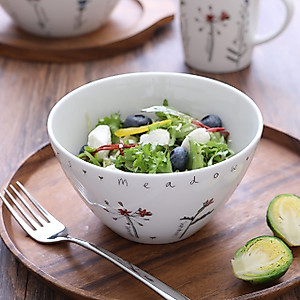 RACHEL BARKER Meadow Flower Porcelain AP Bowls 25oz Set of 4