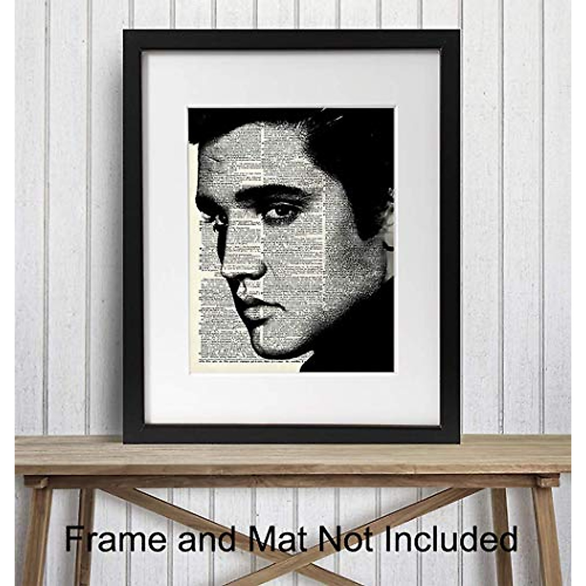 Elvis Dictionary Art - 8x10 Photo - Chic Unique Gift for Fans of The King, Graceland - Unframed Poster Picture Print